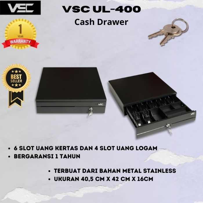 Jual CASH DRAWER / LACI UANG / LACI KASIR VSC UL-400,RJ -11 | Shopee ...