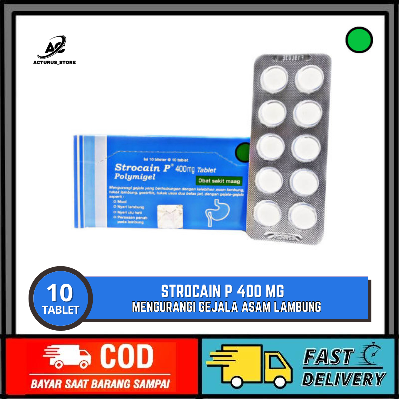 Jual Strocain P 400 Mg Obat Untuk Sakit Maag Dan Asam Lambung Isi 10 ...