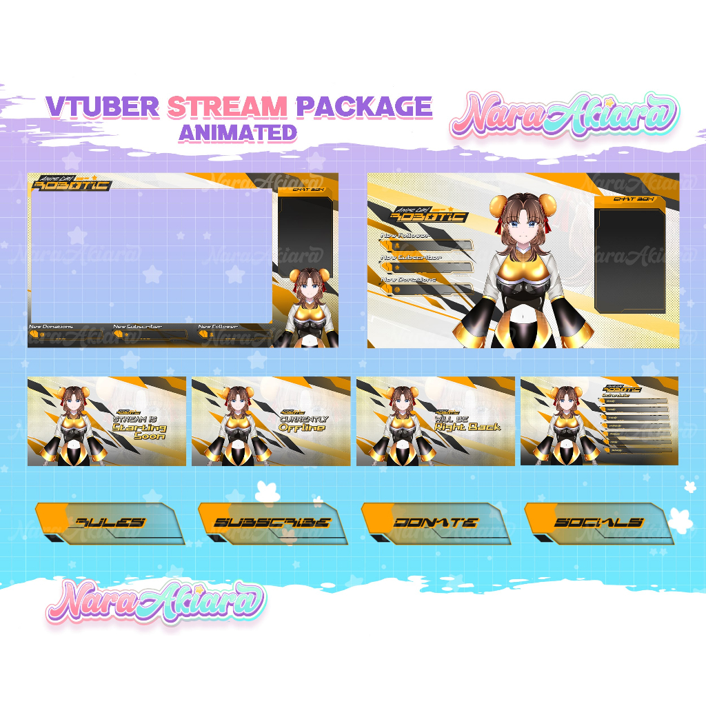 Jual Desain Unik Paket Overlay Streaming Siap Digunakan, Peralatan ...