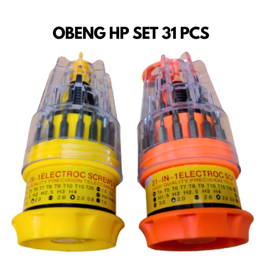 Jual Obeng Set 31in1 Toolkit screwdriver kepala ujung minus plus bunga ...