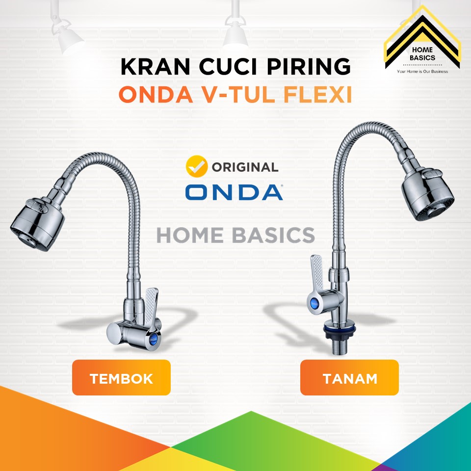 Jual Kran Cuci Piring Fleksibel Onda V-TUL Flexi / Kran Angsa / Kran Dapur / Keran BCP - Tanam ...