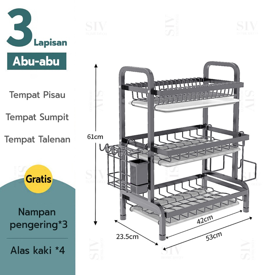 Jual Rak Piring Stainless Rak Dapur Rak Cuci Piring Rak Penyimpanan ...