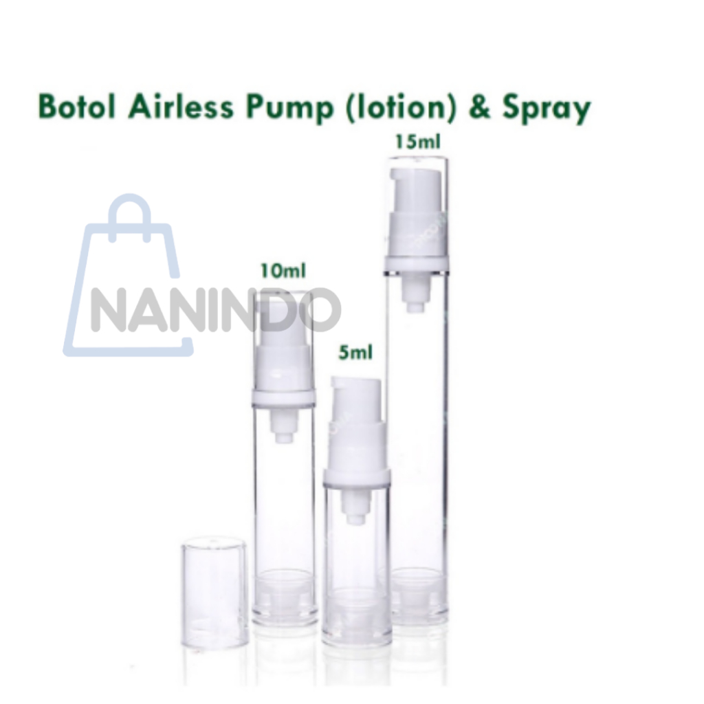 Jual Botol Airless Pump Spray Botol Lotion 5ml 10ml 15ml | Shopee Indonesia