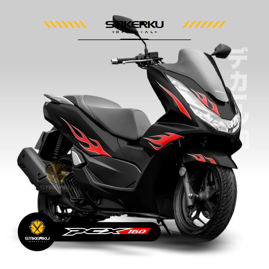 Jual STRIPING HONDA PCX 160 / MOTIF 3 / EDISI API / ALL-NEW / STIKER ...