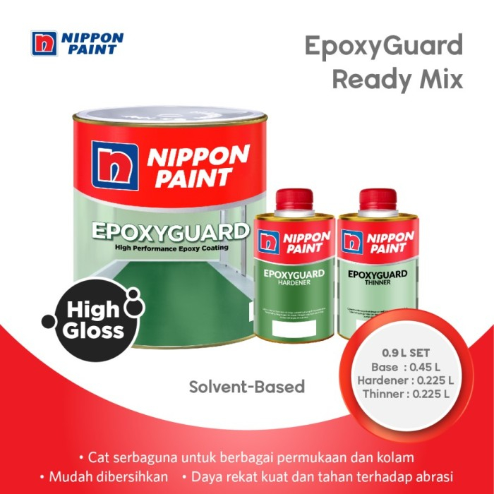 Jual CAT EPOXY GUARD NIPPON PAINT 3 KOMPONEN 0,9 LITER / CAT LANTAI ...