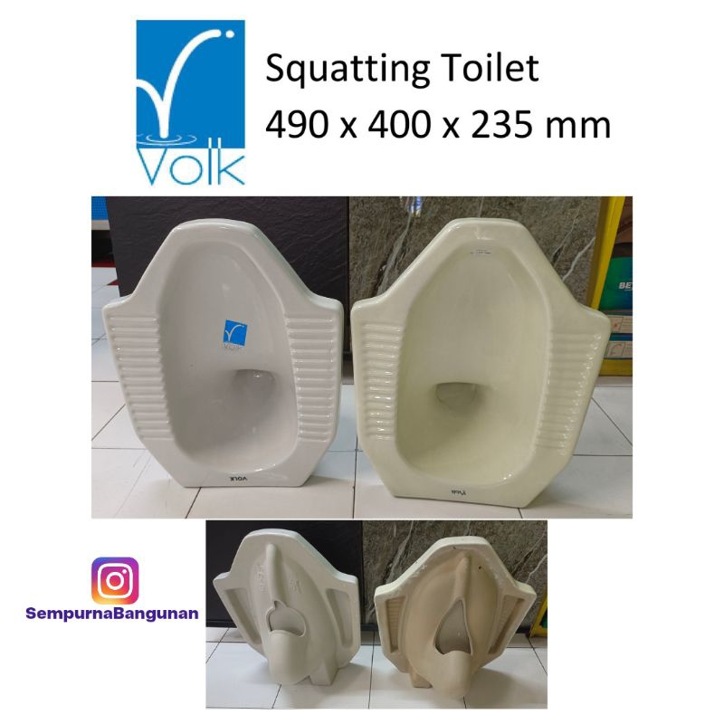 Jual Kloset closet toilet WC jongkok INA Duty Trilliun Trilliunware putih white biru blue hijau ...