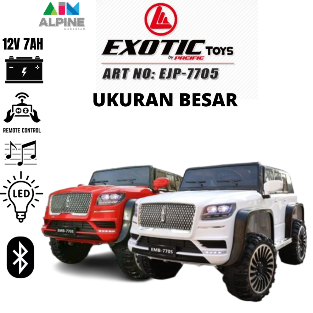 Jual EXOTIC MOBIL AKI EJP-7705 JEEP UKRUAN BESAR BISA MANUAL DAN REMOTE ...