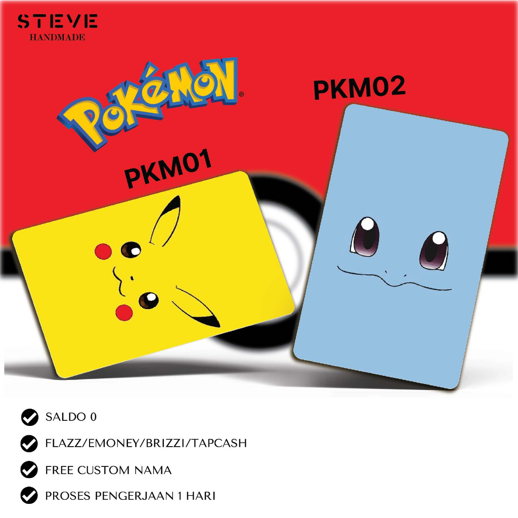 Jual Flazz Gen 2 Emoney Brizzi Tapcash Pokemon Edition Custom Nama UV ...