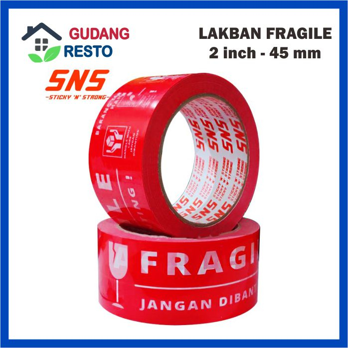 Jual LAKBAN FRAGILE 2 INCH / 45 MM MERAH PUTIH 100 YARD ISOLASI ...