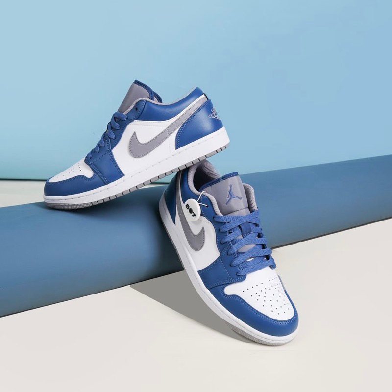 Jual Air Jordan 1 Low Blue Cement | Shopee Indonesia