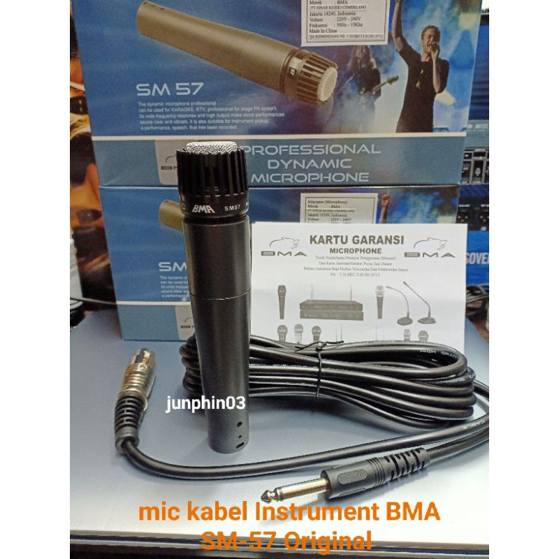 Jual Microphone Kabel BMA SM-57 SM 57 Mic Instrument Mik / Mikrofon Original | Shopee Indonesia