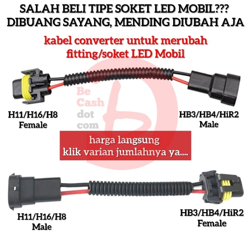 Jual Kabel soket converter untuk mengubah tipe colokan soket Lampu LED ...