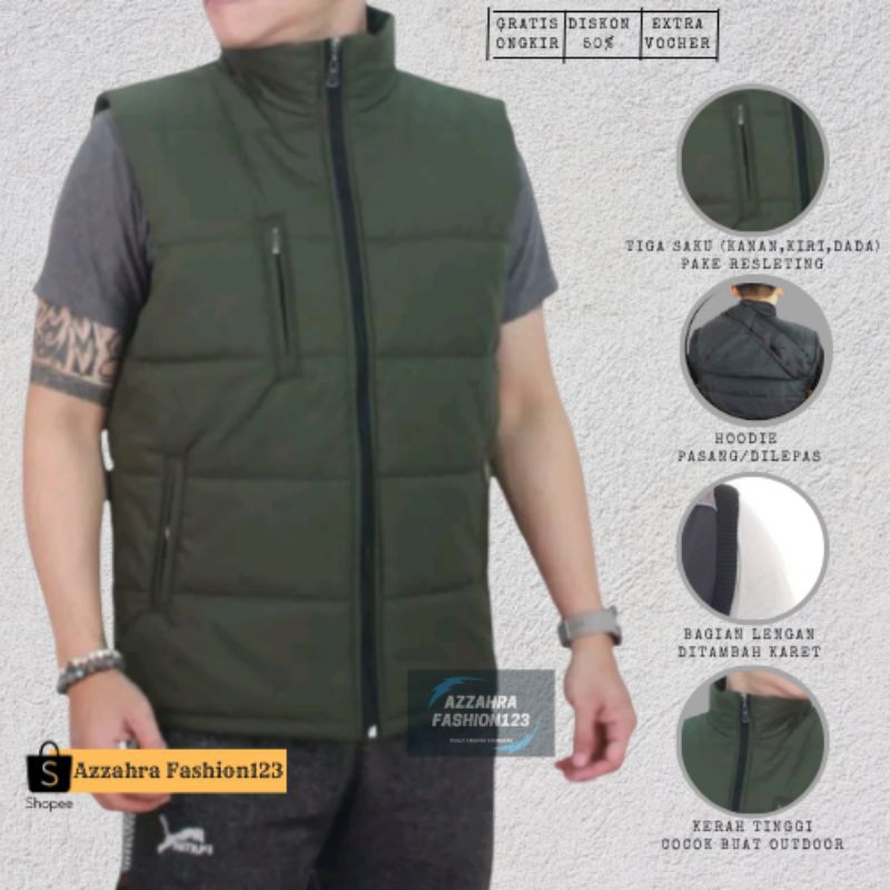 Jual ROMPI POLOS PRIA SAKU 3 DEWASA ADVENTURE / VEST PARASUT PELINDUNG ...