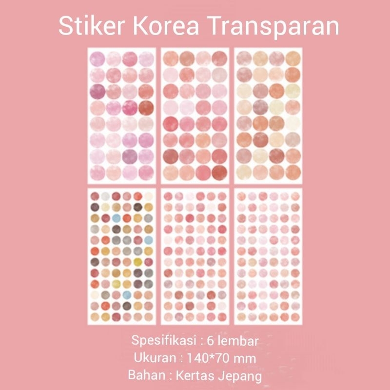 Jual 6 LEMBAR DOT LABEL TRANSPARAN / 6 LEMBAR STIKER DOT TRANSPARAN ...