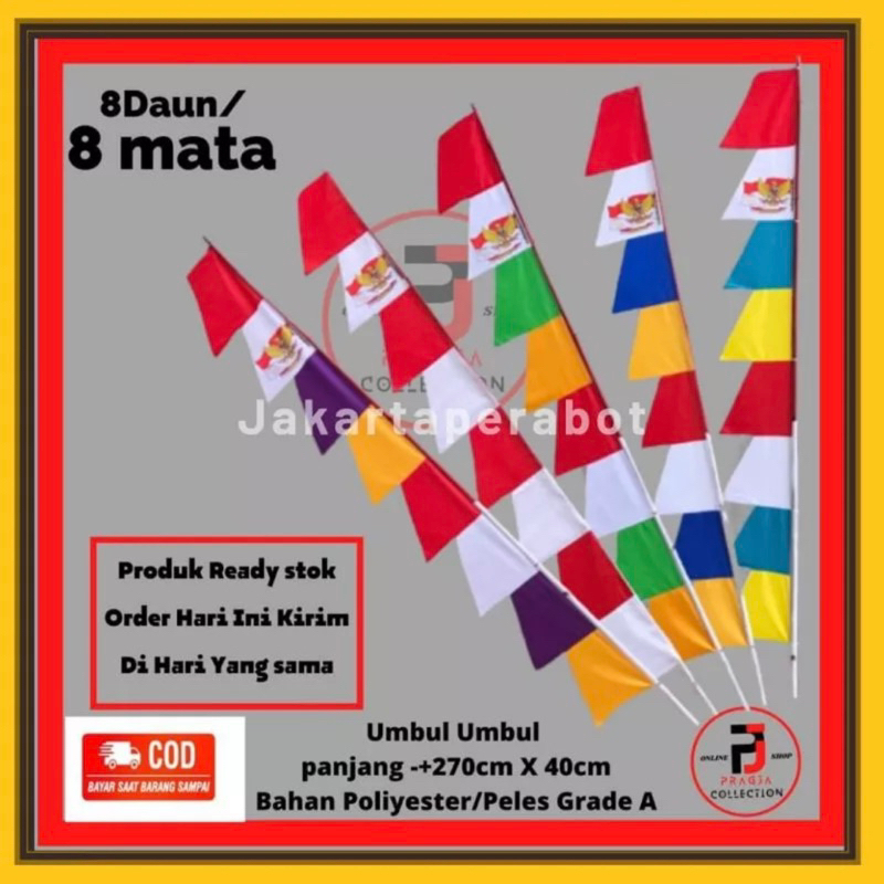 Jual Bendera Umbul Umbul Merah Putih / Bendera Umbul Umbul Warna Warni / Umbul Umbul Zig Zag ...