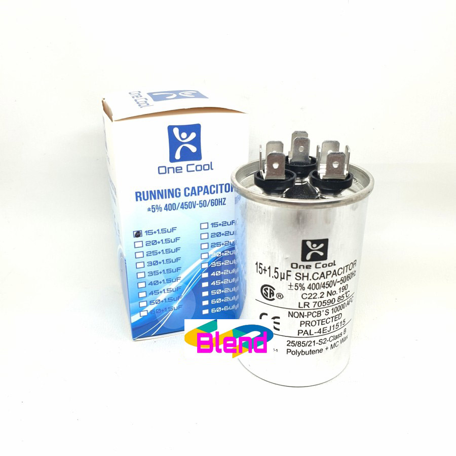 Jual Kapasitor AC 15+1,5 uf 3 Soket/Running Capacitor-Kapacitor 15+1,5uf | Shopee Indonesia