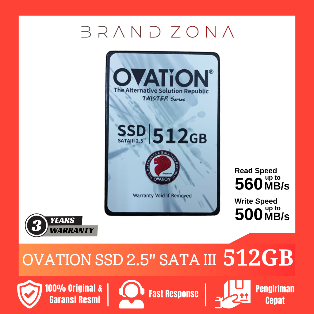 Jual OVATION SSD 512GB 2.5" SATA3 Internal SSD SATA III 512 GB Garansi 3thn Comparable SSD 120GB ...