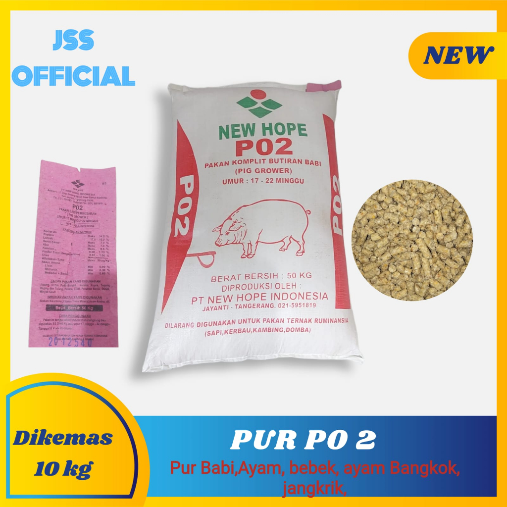 Jual Pakan PO 2 New Hop Pur Babi Ayam Bangkok dikemas 10 kg | Shopee ...