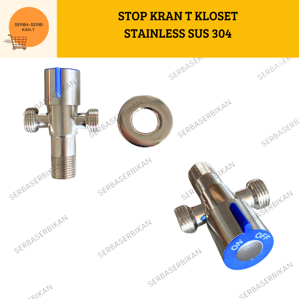 Jual STOP KRAN TOILET KLOSET 1/2” INCH CABANG 2 STAINLESS SUS 304 ...