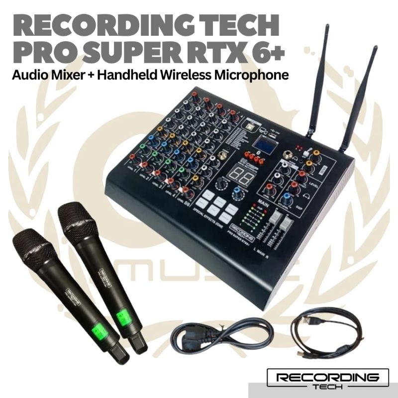 Jual RECORDING TECH PRO SUPER RTX6 Audio Mixer Wireless Microphone ...