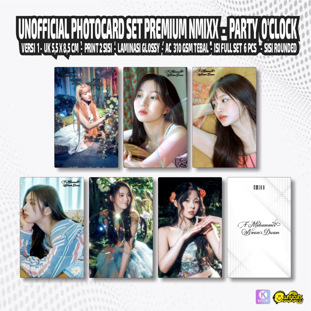 Jual Unofficial Photocard Set Premium NMIXX Party O'Clock / Print 2 sisi laminasi glosy anti air ...