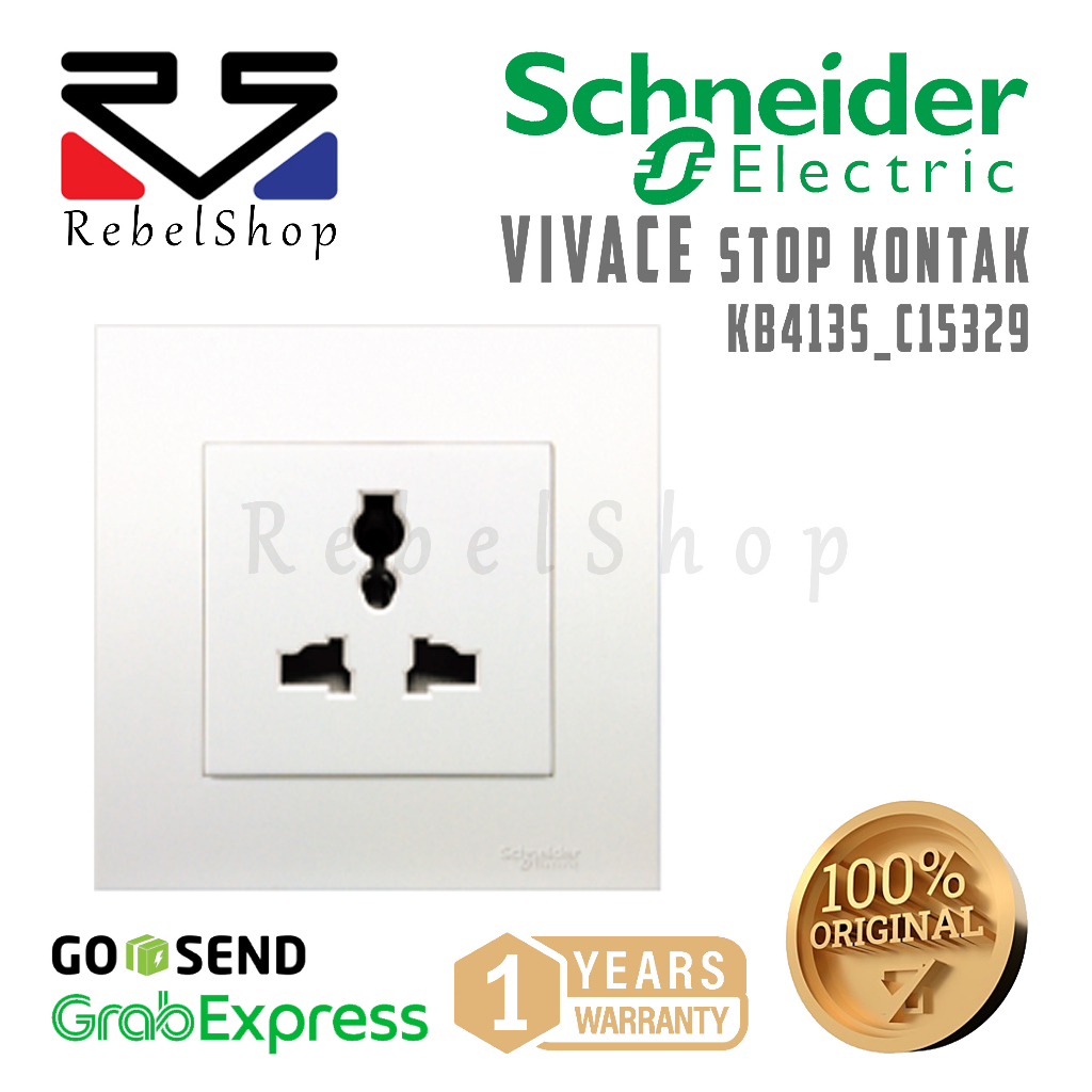 Jual Schneider Stop Kontak Vivace 13A Universal 3 Pin - KB413S_C15329 ...