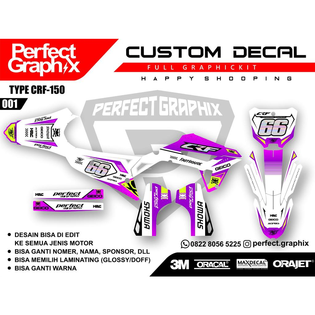 Jual Decal crf 450 fullbody [bisa custom] Decal crf 150 l putih ...