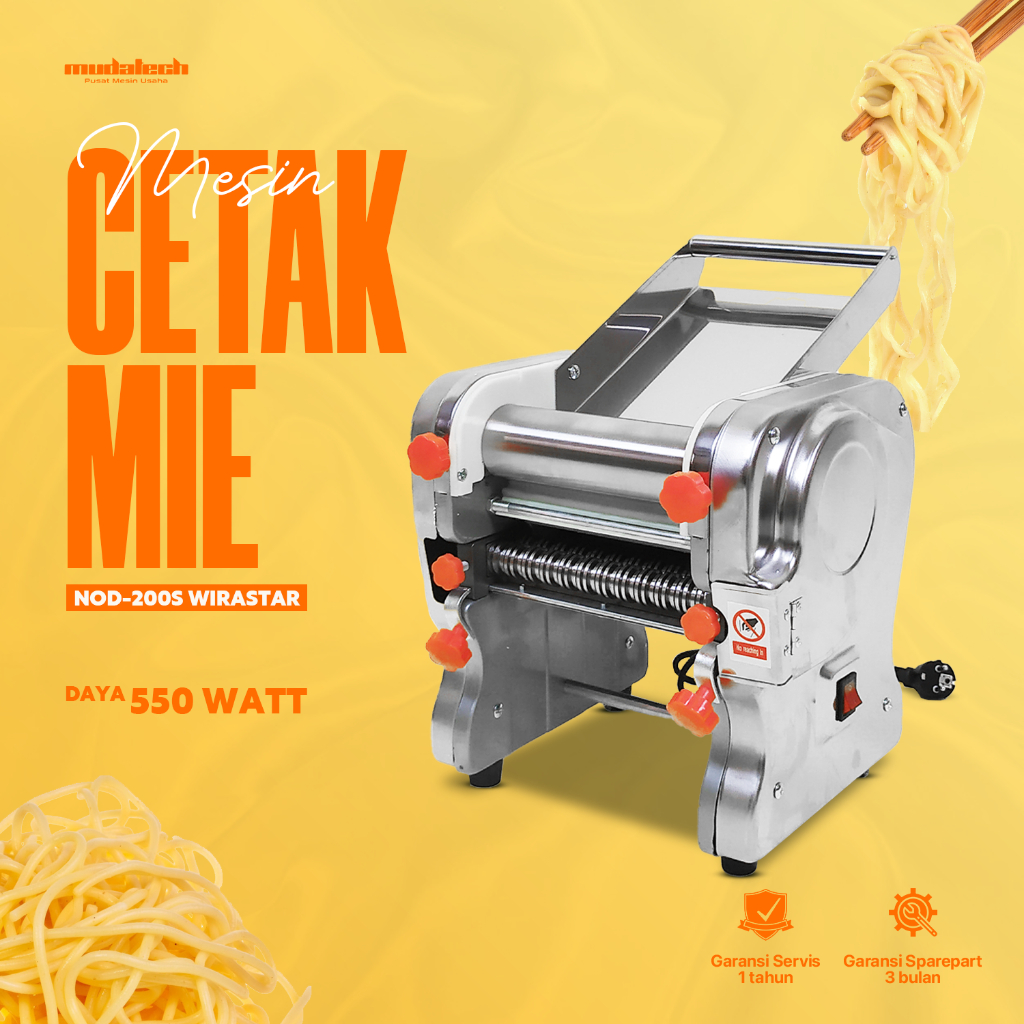 Jual Mesin Pencetak Mie Alat Cetak Mie NOD-200SS Stainless Mesin Giling Mie | Shopee Indonesia