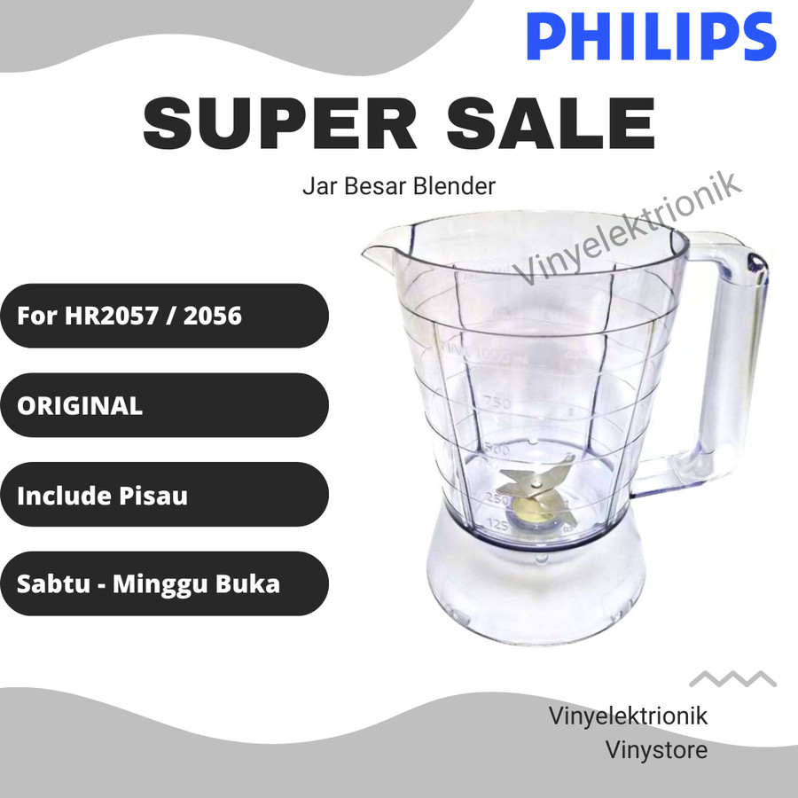 Jual Philips Jar Besar Blender HR 2056 HR2057 Ori Gelas Original ...