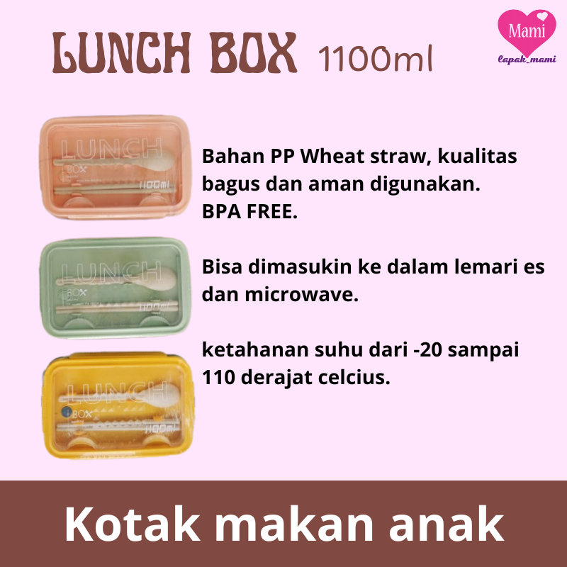 Jual Lunch Box Bento SLIM Kotak Wadah Makan Transparan 1100ML BPA | Shopee Indonesia