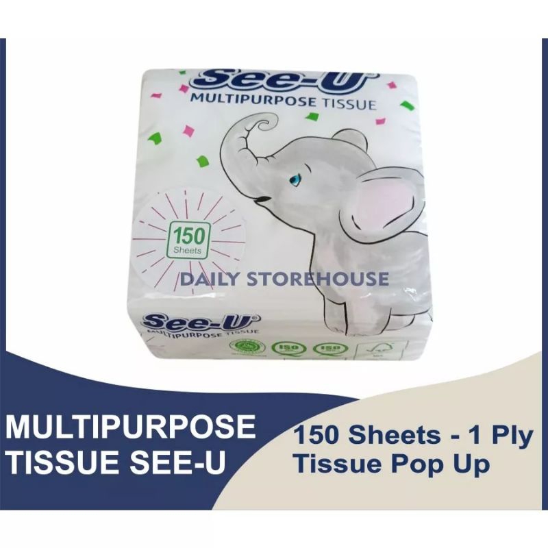 Jual Tissue See-U Gajah Multipurpose Tisu Pop Up Tisu Kotak Meja Makan ...