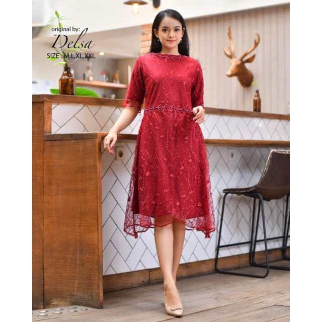 Jual DRESS NATAL WANITA DRESS KONDANGAN ANAK-DEWASA XXL DRESS MODERN ...
