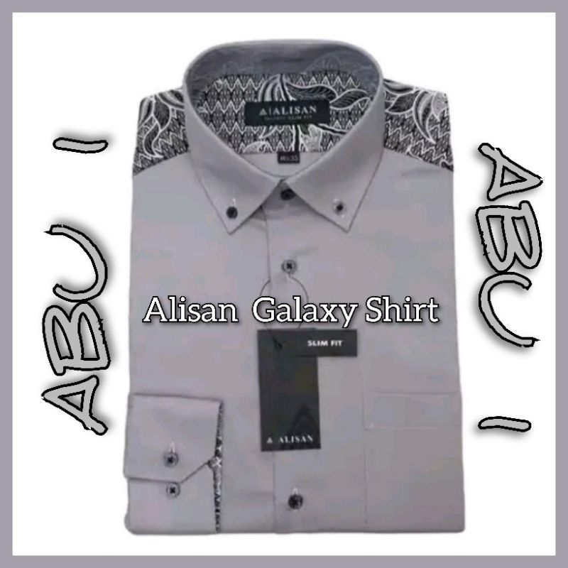 Jual Kemeja Alisan Slim Fit Model Pundak Batik Warna ABU 1 (100% ORI ...