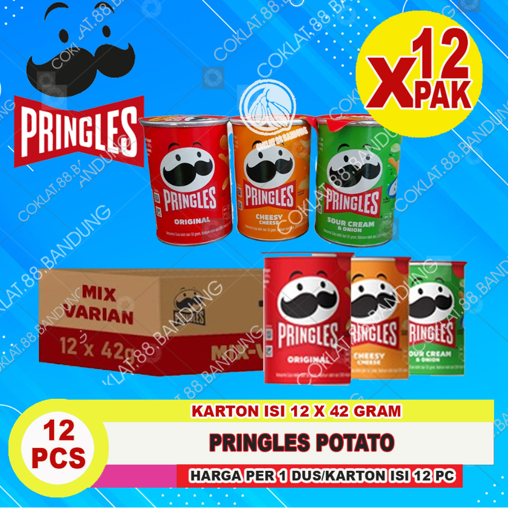 Jual PRINGLES MINI 1 DUS ISI 12 PCS X 42GR, PRINGLES 42 GRAM 1 KARTON ...