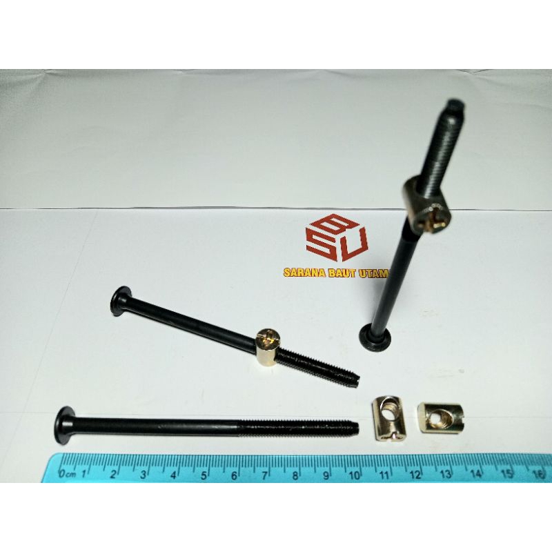 Jual Baut jcbc m6 x 100 Hitam Mur Palu / Guling / Tanam (10 cm) kunci ...