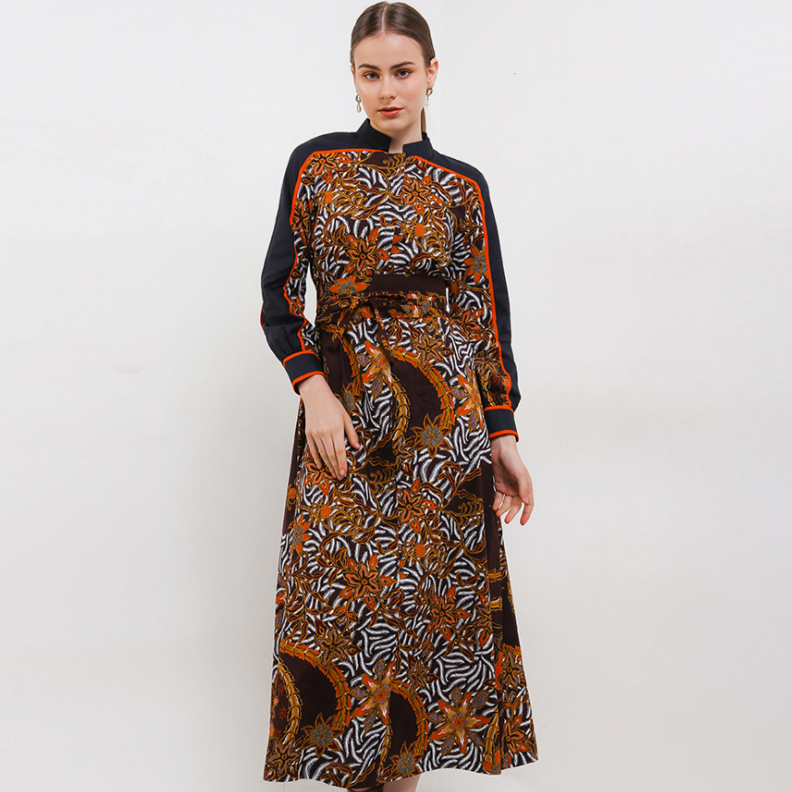 Jual Batik Semar Shada Maxi Dress PA Parang Puspa Peni Coklat | Shopee ...