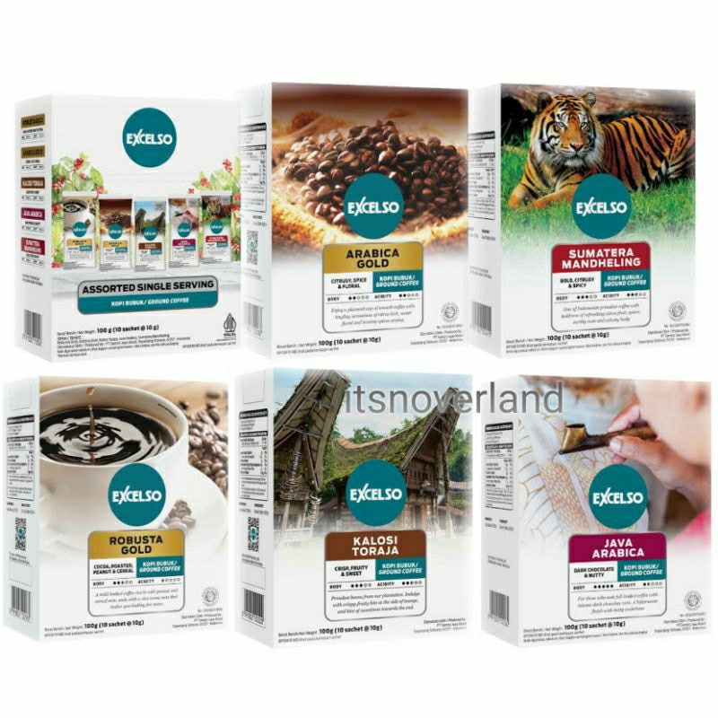 Jual EXCELSO Coffee Box isi 10 sachet - robusta java arabica sumatera ...