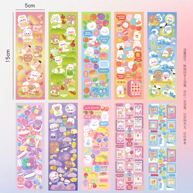 Jual 1 B0X [ ISI 100PCS ] Sticker Momo Lucu Aesthetic Korea Glitter ...