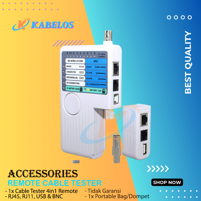 Jual Remote Cable Tester 4in 1 Multi Lan Tester RJ45, RJ11, USB & BNC ...