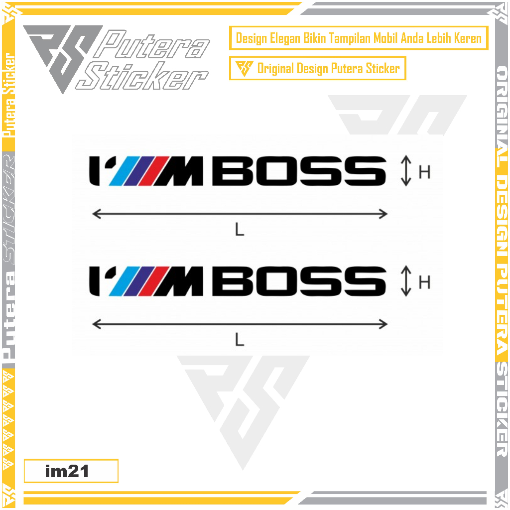 Jual im21 sticker mobil i m boss sticker boss stiker bmw stiker mobil ...