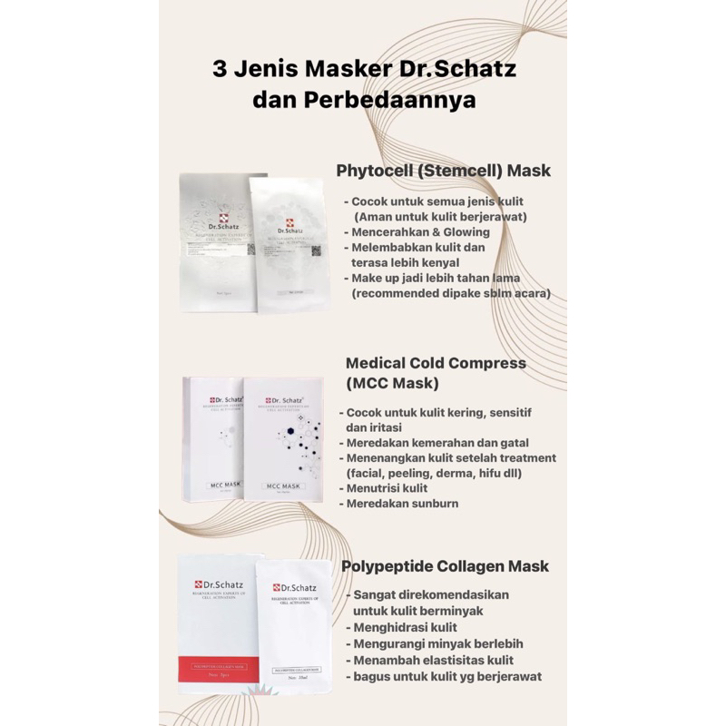 Jual Dr.Schatz phyto cell mask /Stemcell - Polypeptide Collagen - MCC (1 sachet) | Shopee Indonesia