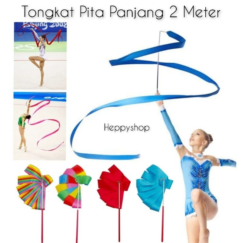 Jual Tongkat Pita Panjang 2 Meter Tali Tari Balet Ballet Senam Ritmik ...