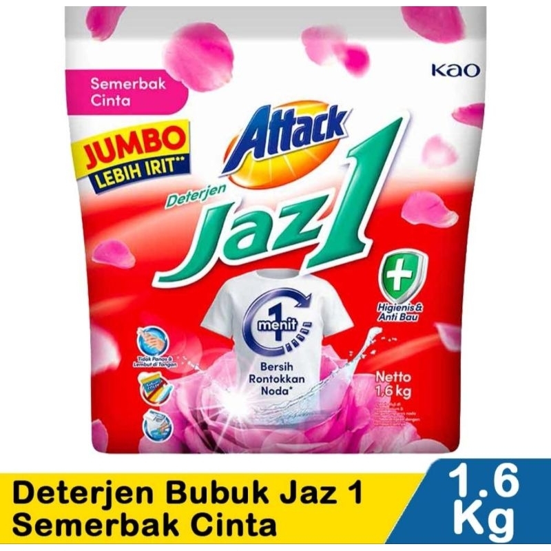 Jual Kao Attack Detergent powder jaz 1 semerbak cinta 1,6kg | Shopee Indonesia