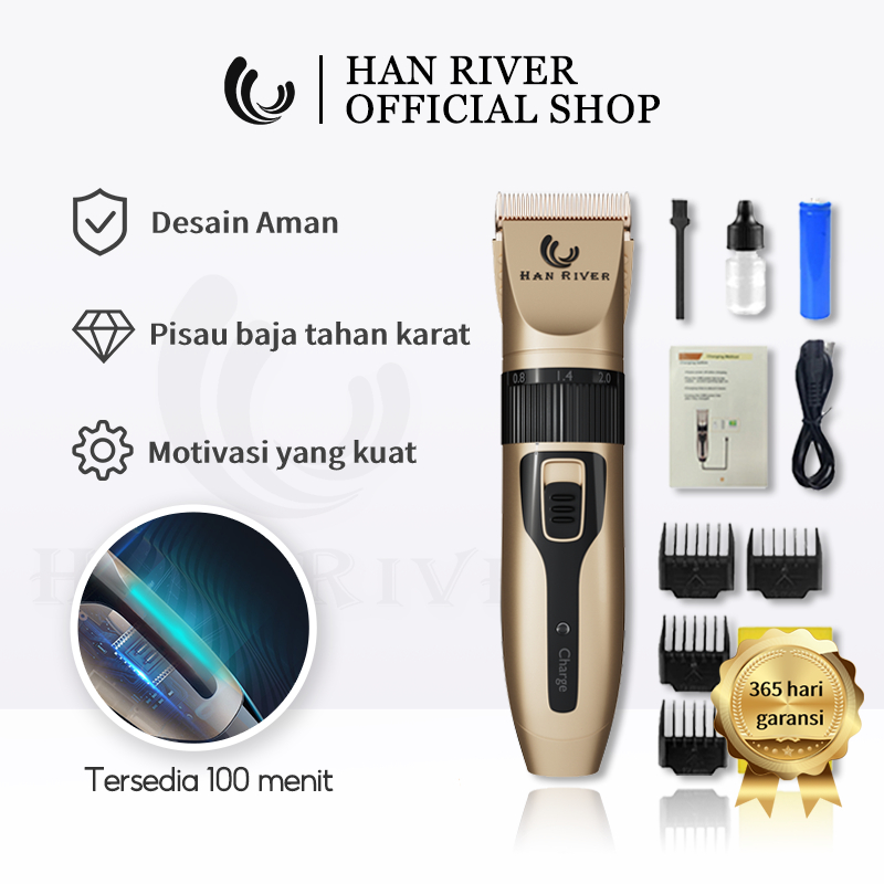 Jual HAN RIVER alat cukur rambut elektrik HRLF01GD/mesin cukur/hair clipper Cordless ...