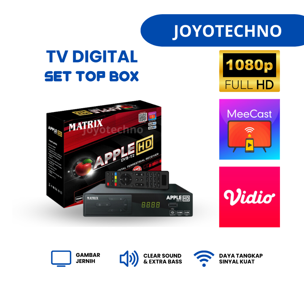 Jual Matrix Set Top Box Tv Digital Matrix DVB T2 Apple HD EWS / set top box dvb t2 / set box tv ...
