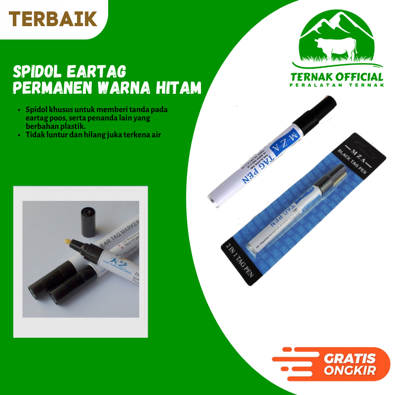 Jual Spidol Eartag Neck Tag Pen MZA Permanent Eartag Marker Warna Hitam ...