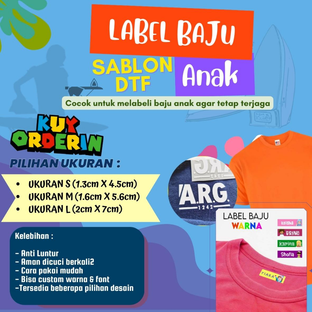 Jual Stiker Kain l Label Nama Baju Anak Sekolah Pesantren Asrama l Name ...