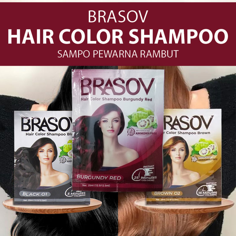 Jual Brasov Hair Color Shampoo Pewarna Rambut 25ml | Shopee Indonesia