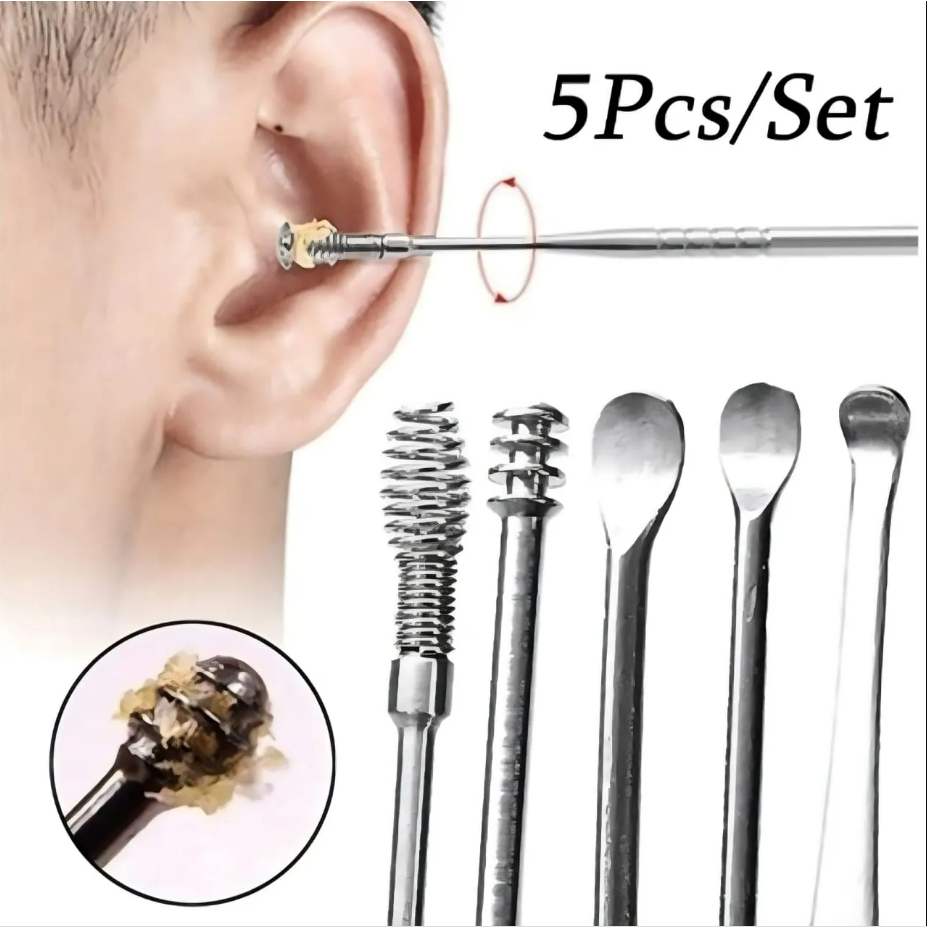 Jual Alat Pembersih Telinga 5 in 1 Ear Wax Stainless Pengorek Kuping ...