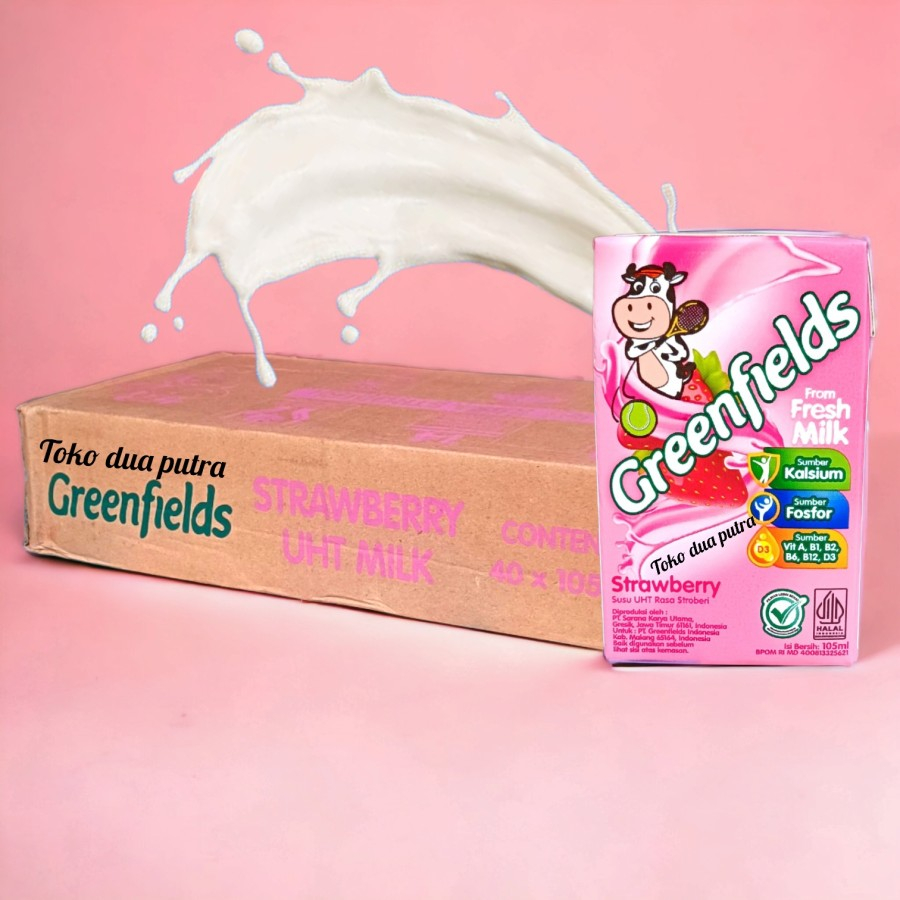 Jual Susu Greenfields Uht strwaberry 105 Ml X 40 pcs ( 1 karton ) | Shopee Indonesia